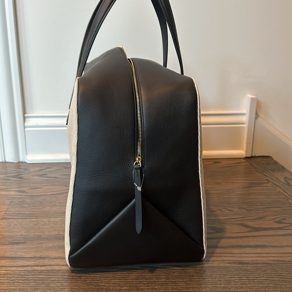 KHAITE | Bags | Khaite Maeve Weekender Large Leather And Canvas Tote ...